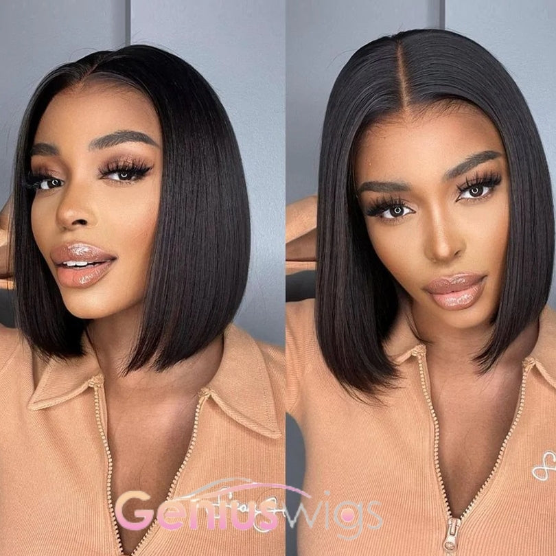 Straight BOB | 5X5 Glueless HD Crystal Lace Wig | Wear&Go [GWC08] – GeniusWigs