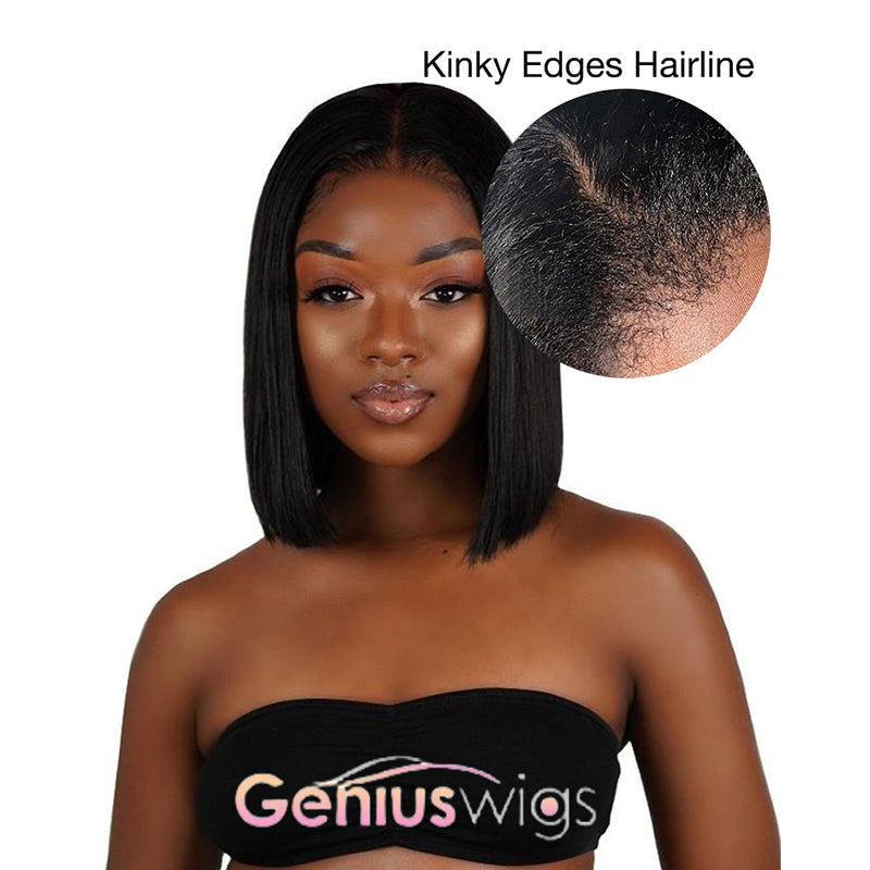 Straight BOB | Kinky Edges 13x4 Crystal Lace Front Wigs [GWE16] – GeniusWigs