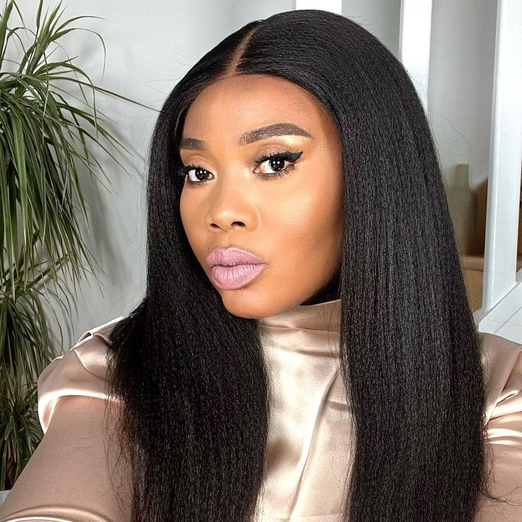 Yaki Straight | 13x6.5 Crystal HD Half Full Lace Wig [GWM08] – GeniusWigs