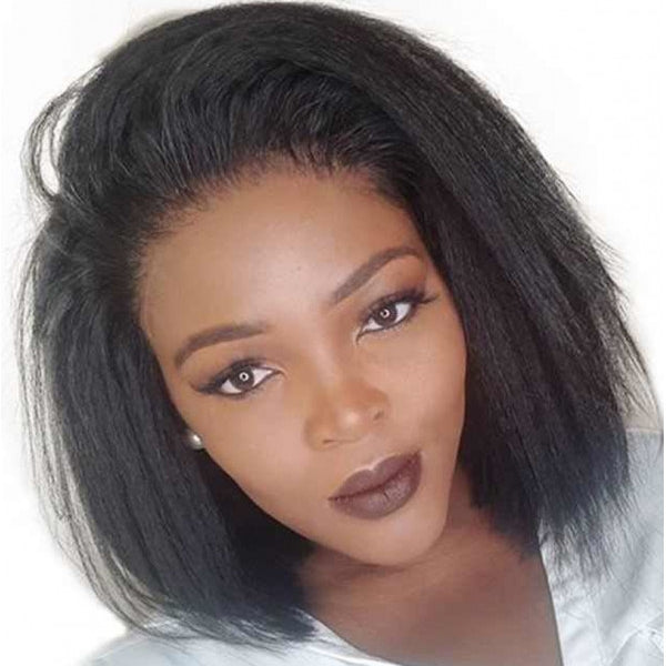 Kinky Straight | 13x6 Crystal HD Lace Bob Wig [GWBC16] – GeniusWigs