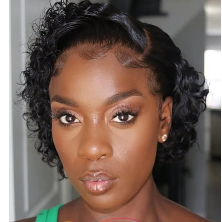 Tight Curly Pixie | Bad Boss Vibe 13x4 Transparent Lace Bob Wig [GWB24 ...